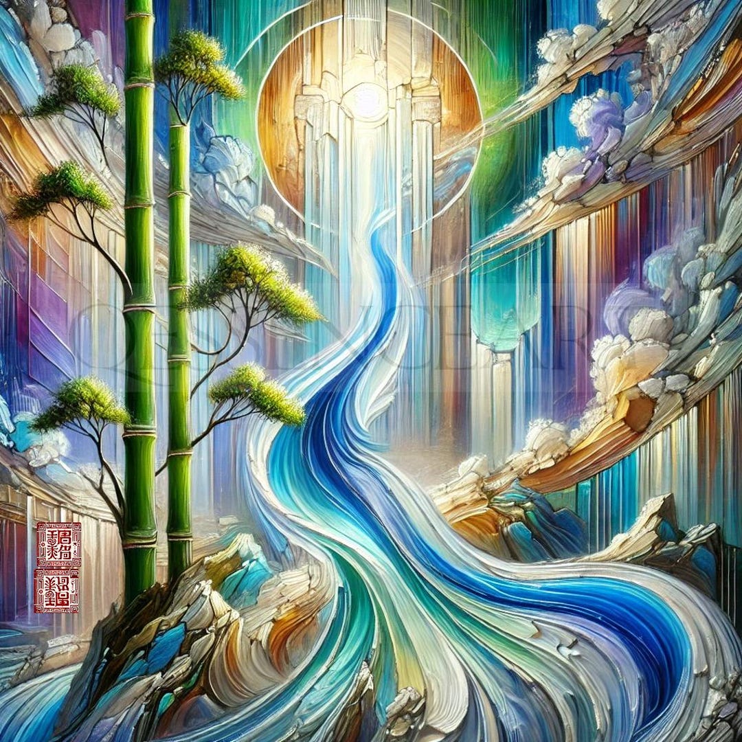 Lush Bamboo Waters - Feng Shui Art for Prosperity - Etsy