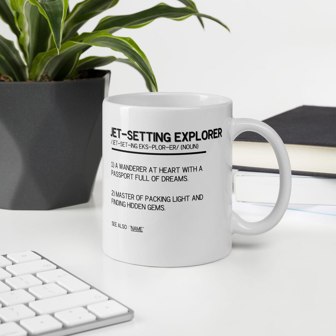 Jet-setting Explorer Definition Mug Funny Travel Coffee Cup Gift for ...