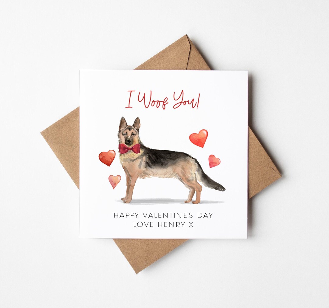 Dog Valentines Day Card | German Shepherd Valentines Card | Dog ...