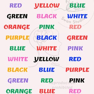 Cognitive Training Game Stroop Test Digital Download for Brain Exercise ...