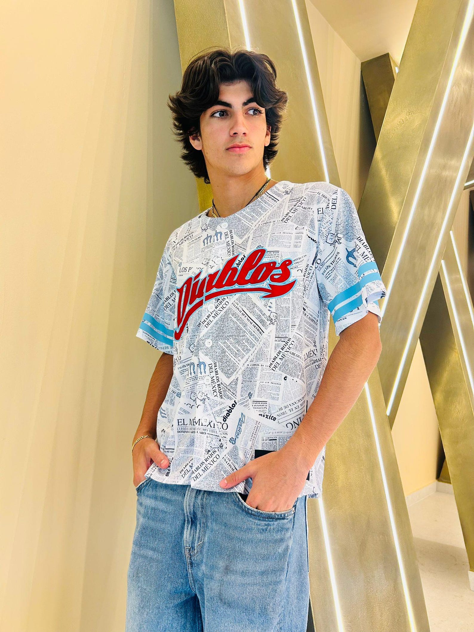 Los Diablos Jersey: Mexican Baseball Fan Edition With Newspaper Print ...