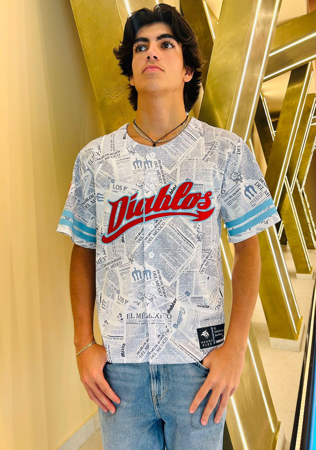 Los Diablos Jersey: Mexican Baseball Fan Edition With Newspaper Print ...