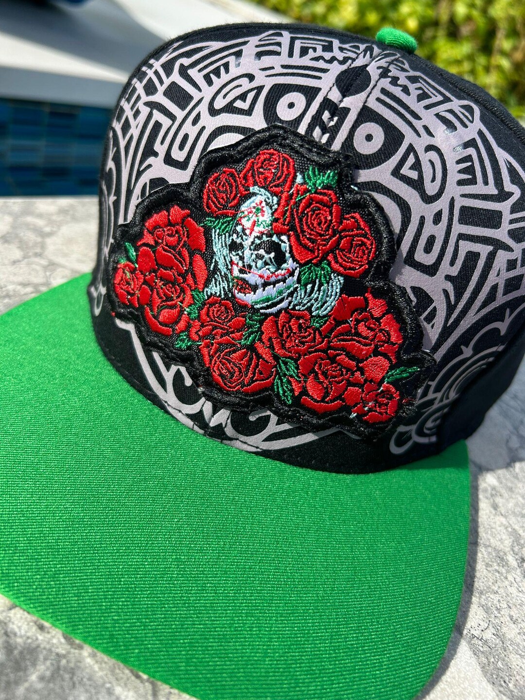 Katrina Cap Mexico – Black 3D Embroidery, Mexico Map & Maya Symbols ...