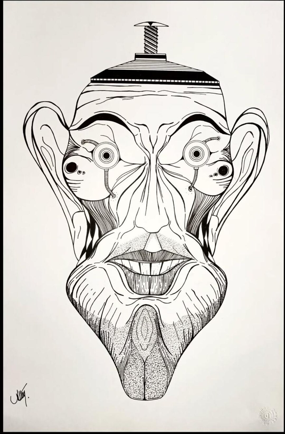 Ink Drawing Original Custom Artwork Black and White Art Line Drawing ...