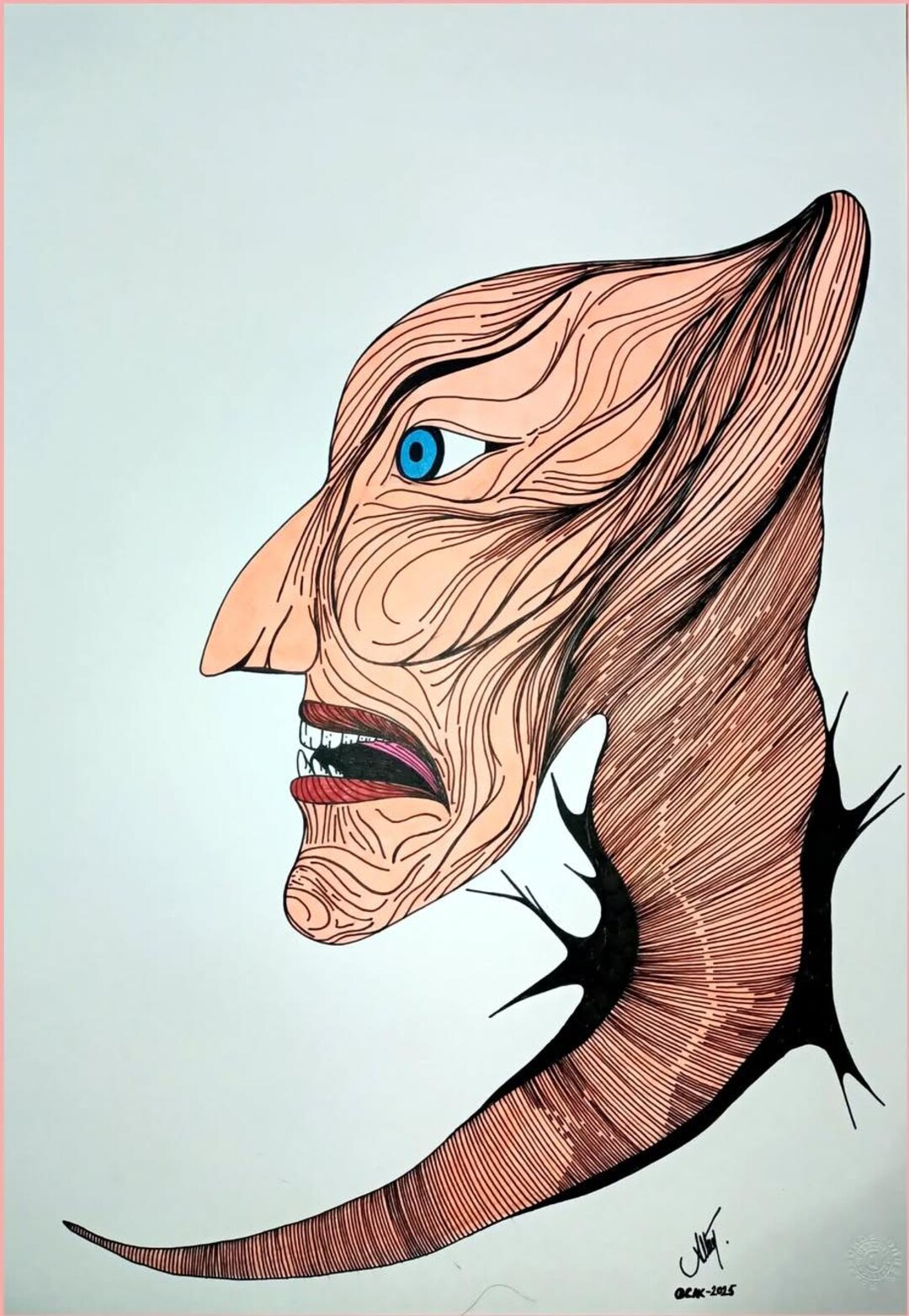 Ink Drawing,original Custom Artwork,black and White Art,line Drawing ...