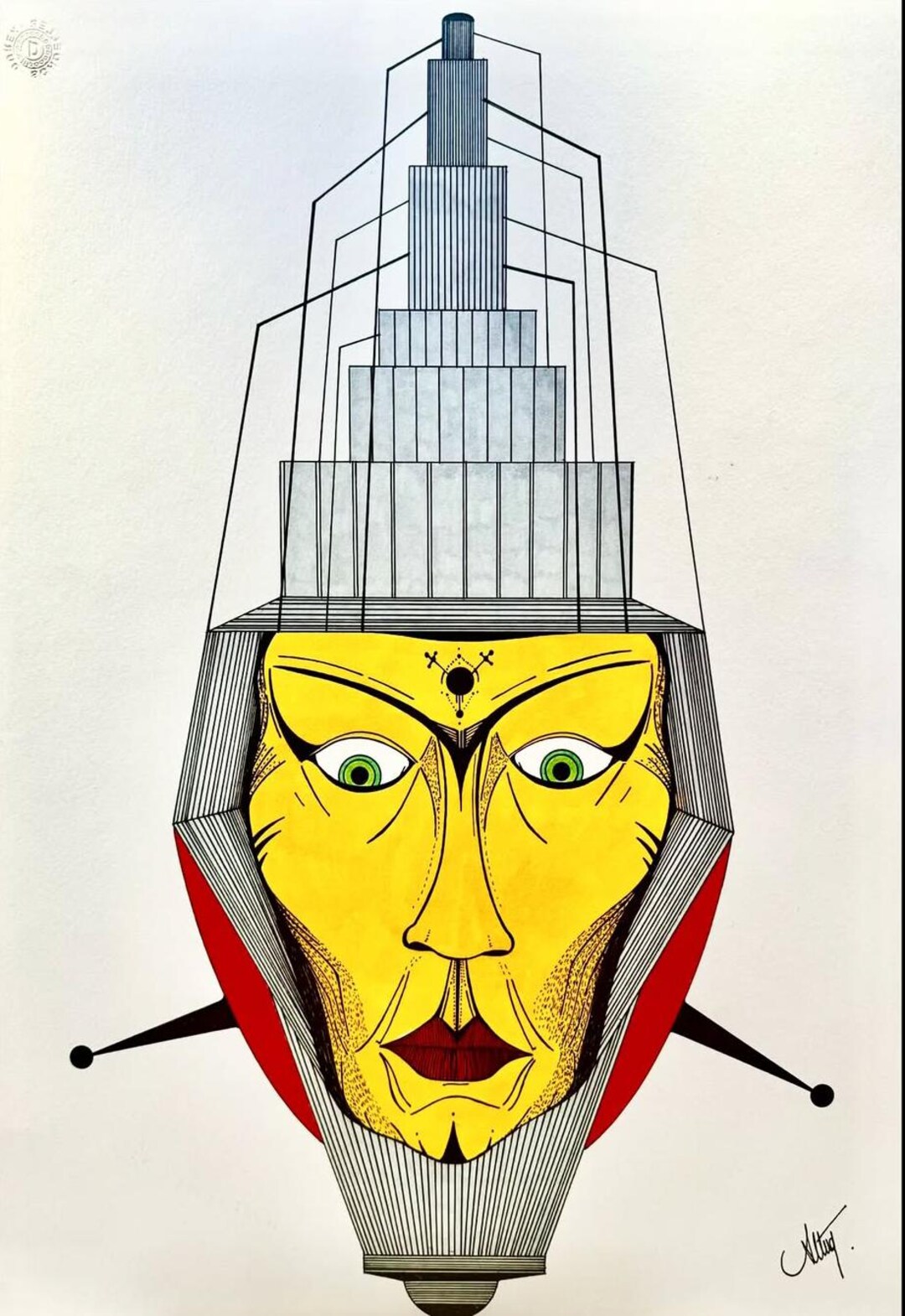 Ink Drawing Original Custom Artwork Black and White Art Line Drawing ...