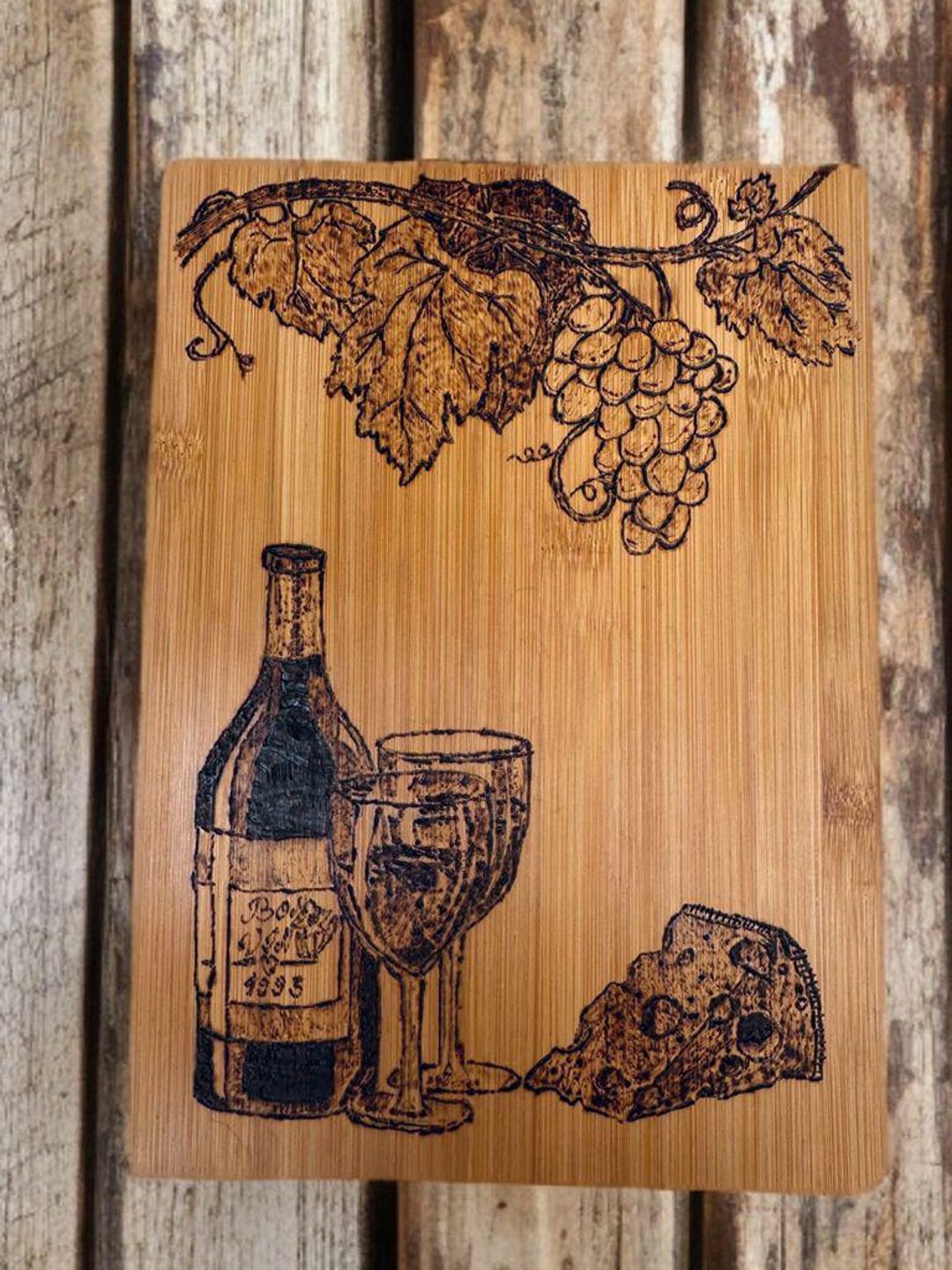 Bamboo Wood Cutting Board With Pyrography Design Bamboo Wood Cutting ...