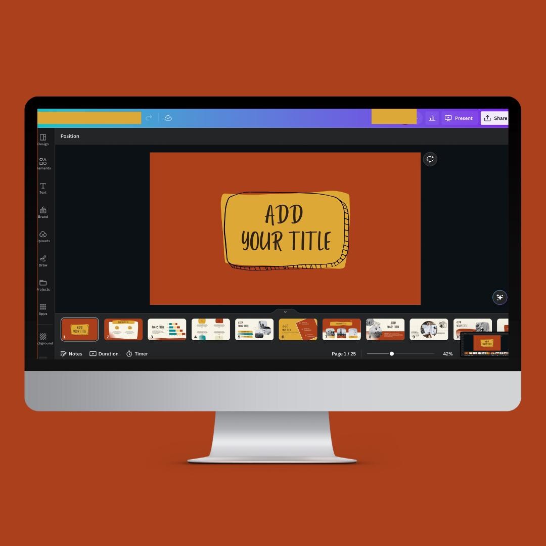 Vintage Retro Powerpoint Template Bold Red & Yellow Design for Eye ...