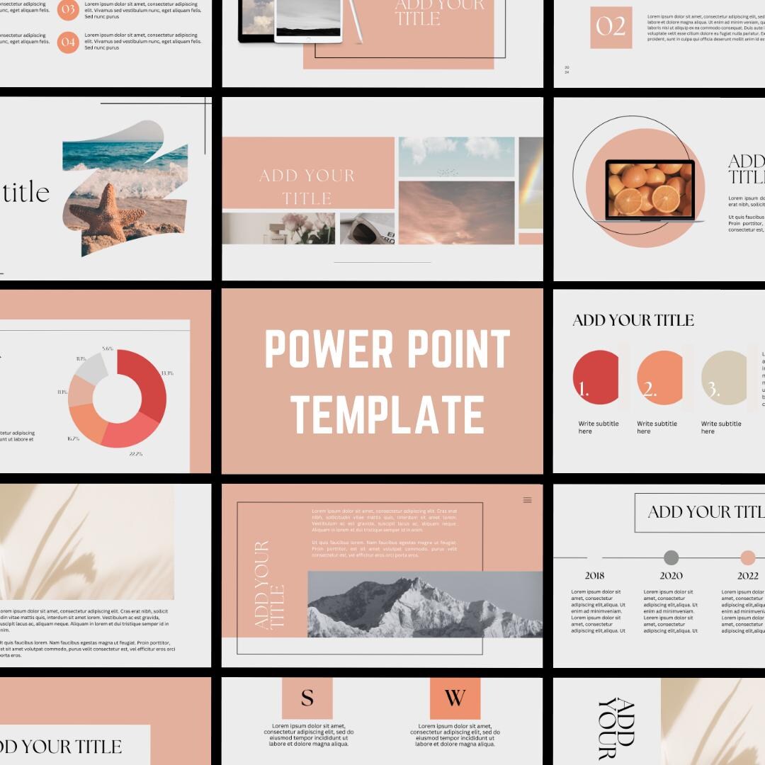 Soft Peach Powerpoint Template Minimalist Design for Professional Presentations - Etsy