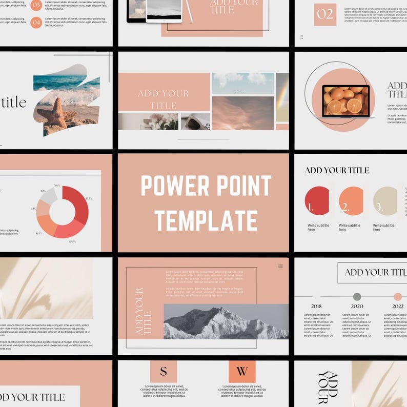 Soft Peach Powerpoint Template Minimalist Design for Professional Presentations - Etsy
