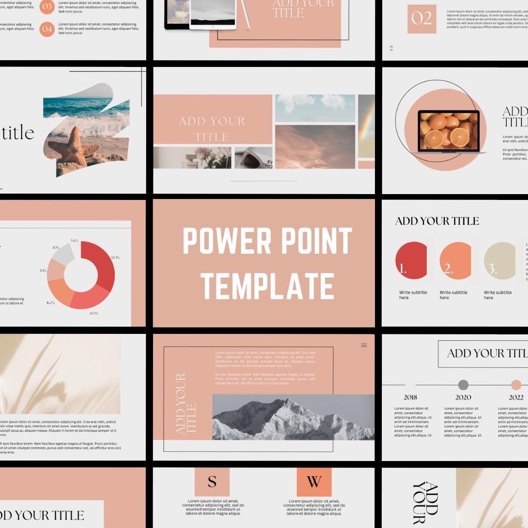 Soft Peach Powerpoint Template Minimalist Design for Professional ...