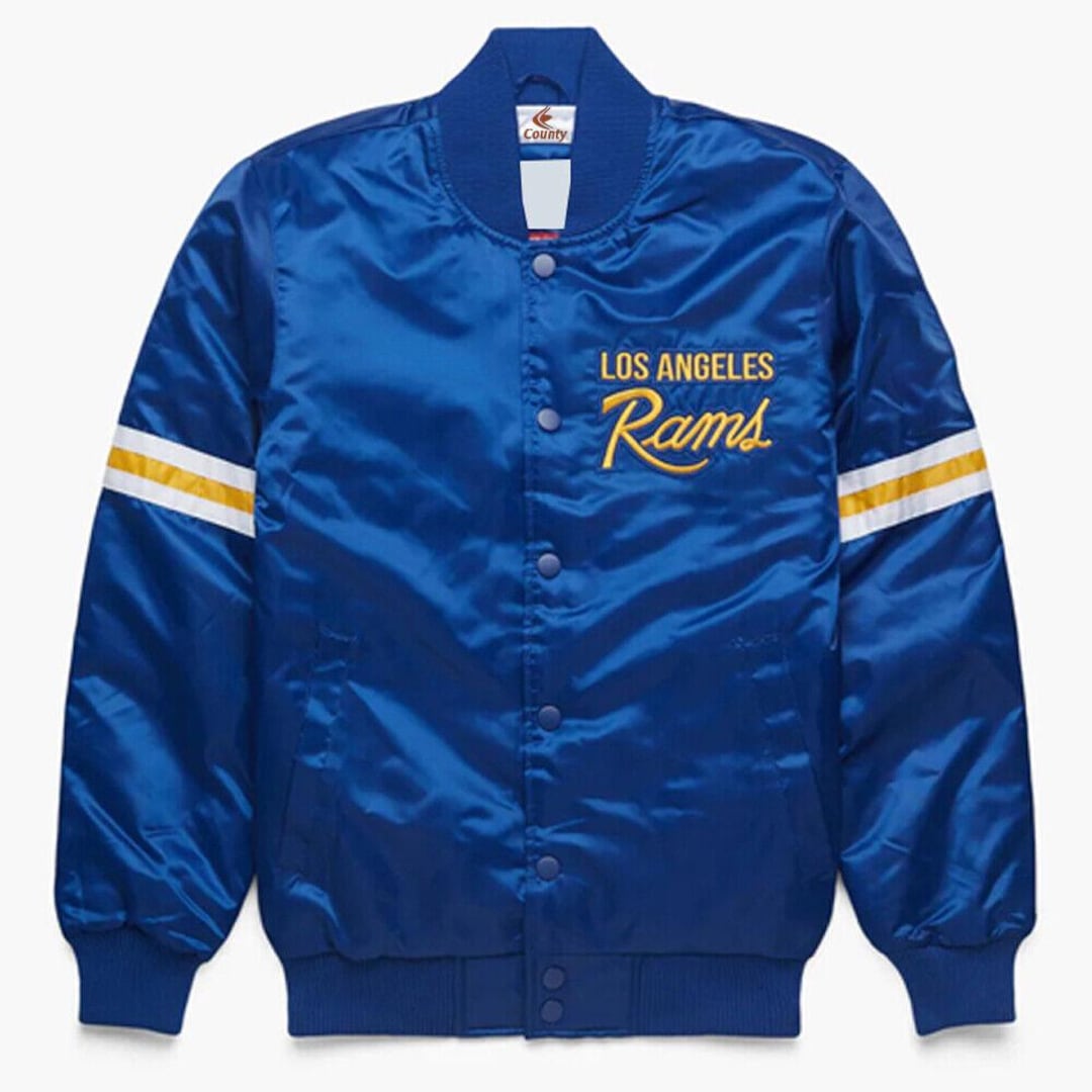 NFL Los Angeles Rams Varsity Jacket Blue Satin Jacket Letterman Jacket ...
