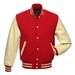 Varsity Jacket Red Body and Cream Leather Sleeves Letterman Jacket ...