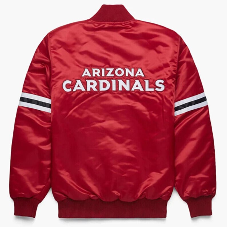 NFL Arizona Cardinals Varsity Jacket Red Satin Jacket Letterman Jacket ...