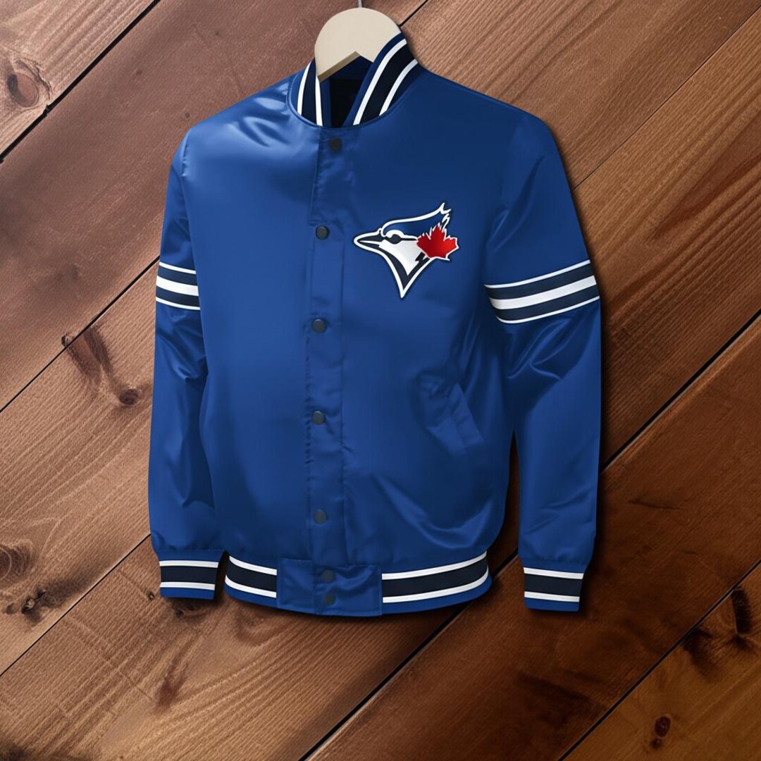 Toronto Blue Jays Varsity Jacket Blue Satin Jacket Letterman Jacket ...
