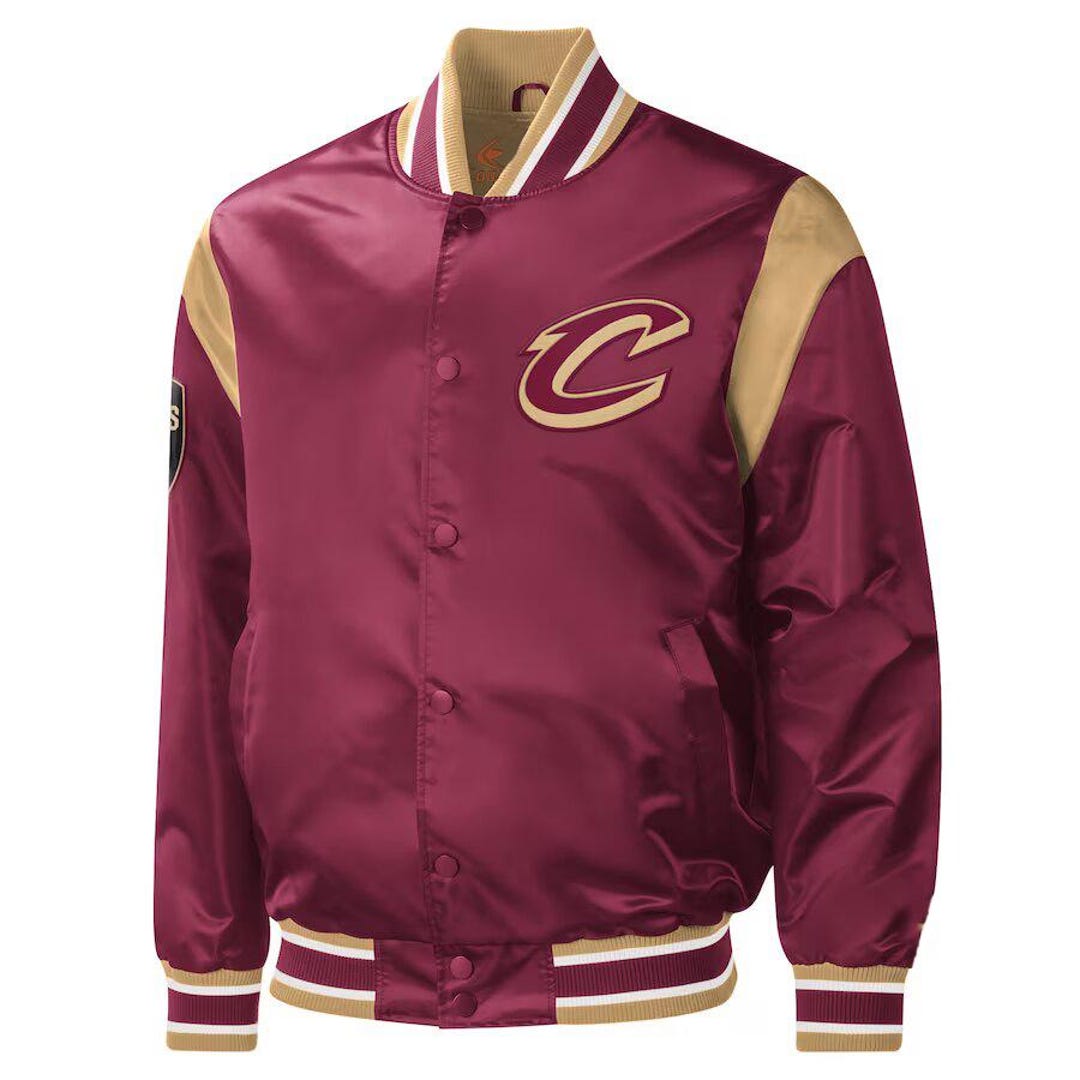 NBA Cleveland Cavaliers Varsity Jacket Maroon Satin Jacket Letterman ...