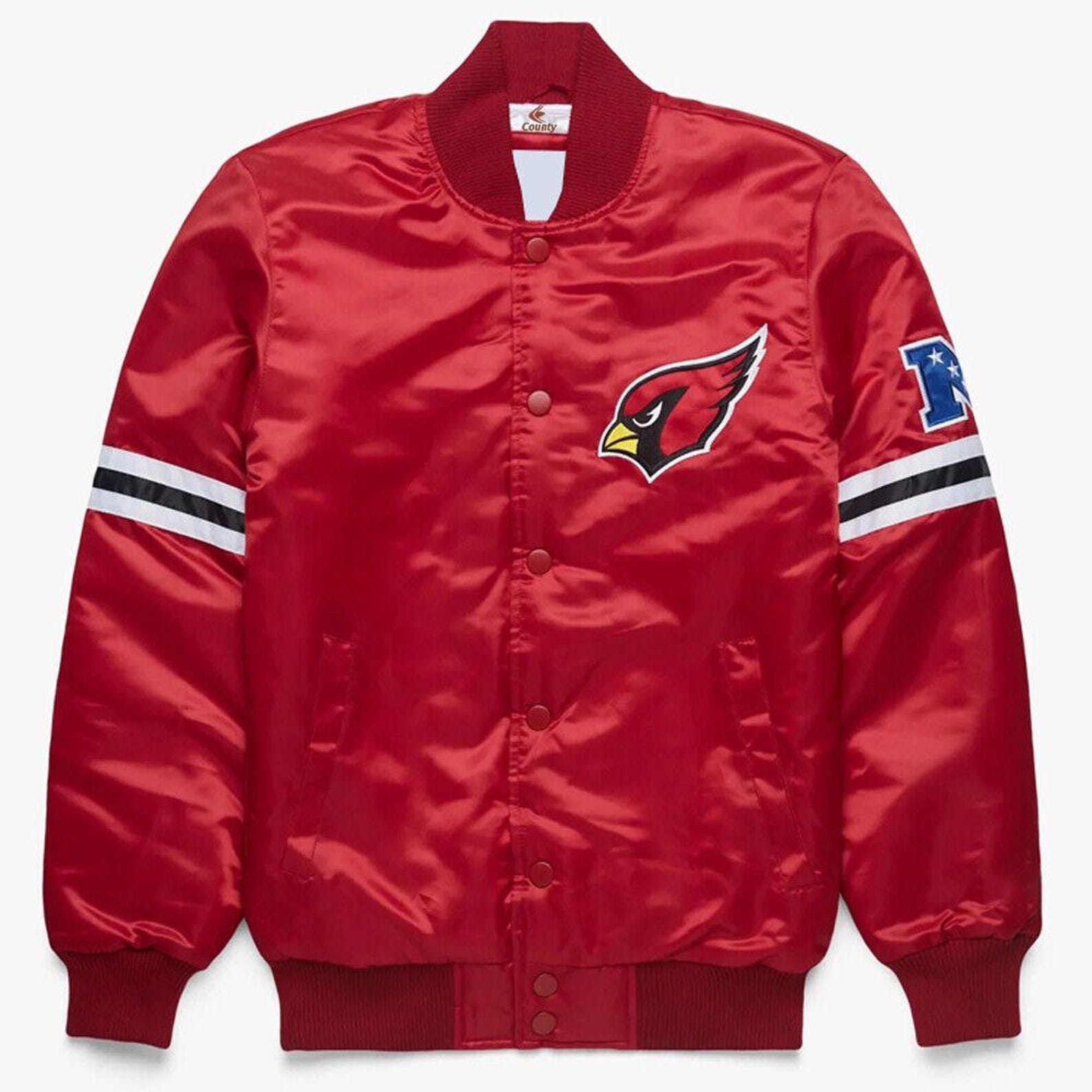 NFL Arizona Cardinals Varsity Jacket Red Satin Jacket Letterman Jacket ...