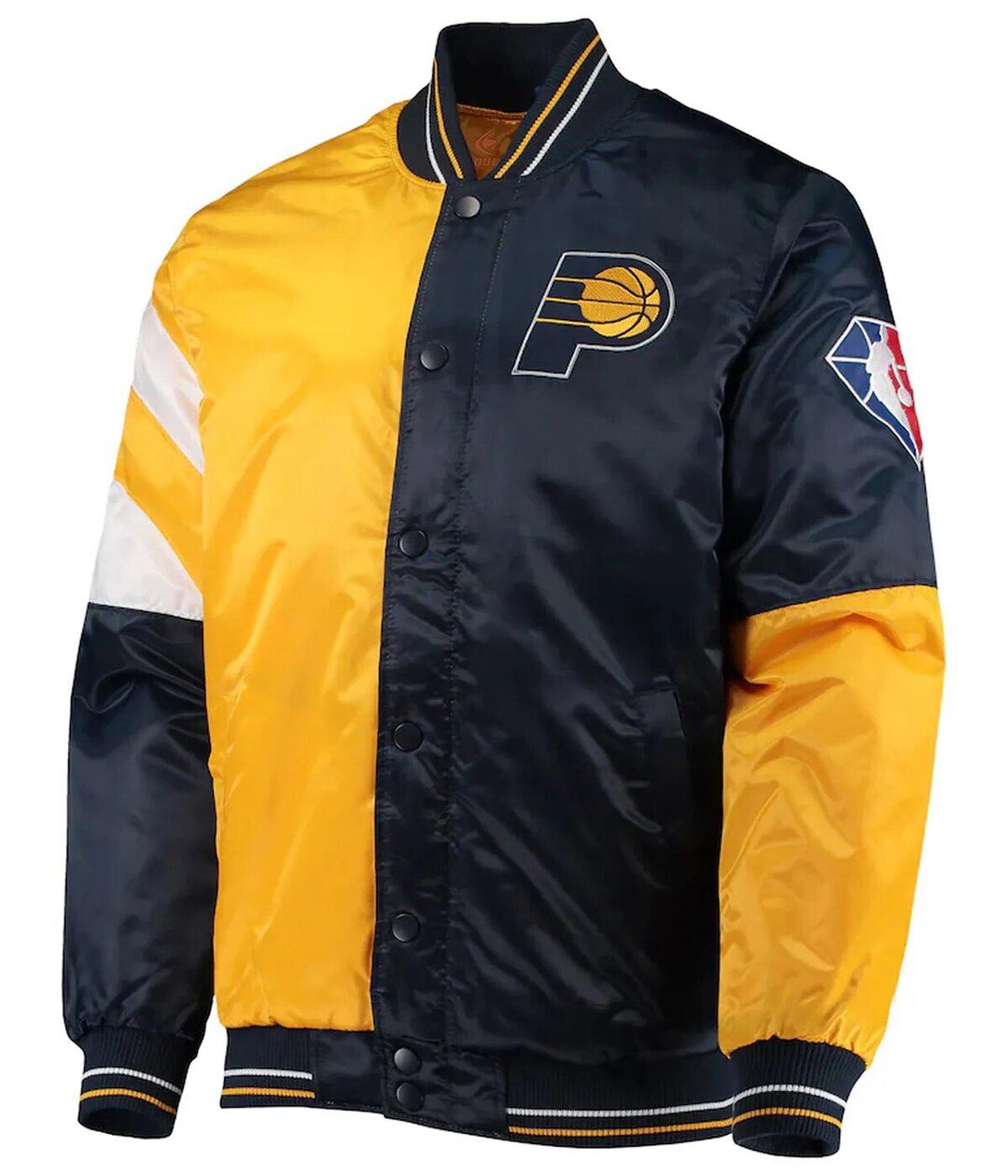 NBA Indiana Pacers Varsity Jacket Navy Blue Satin Jacket Letterman ...