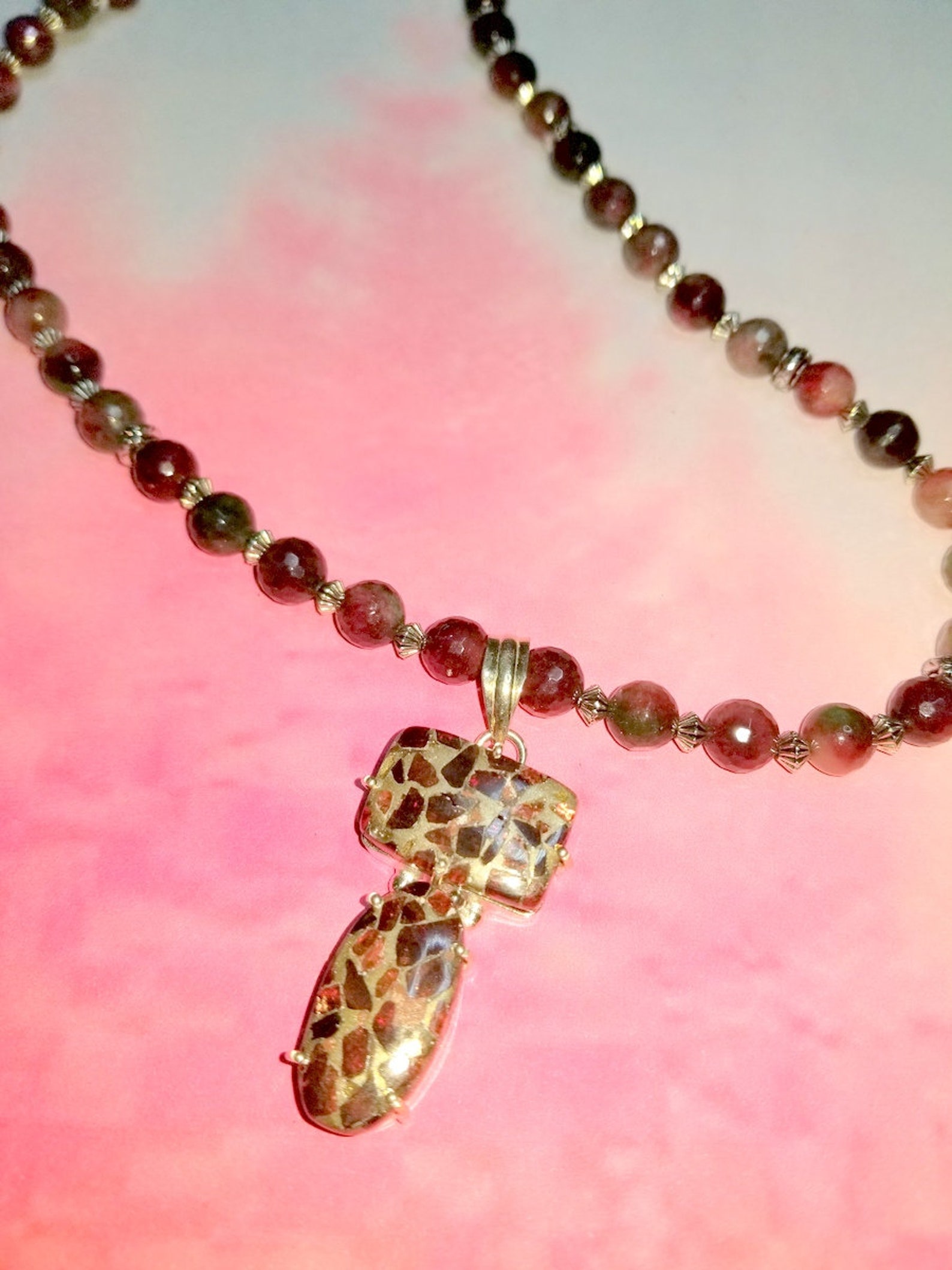 Beautiful Garnet Necklaceand Pendant MARKED DOWN - Etsy