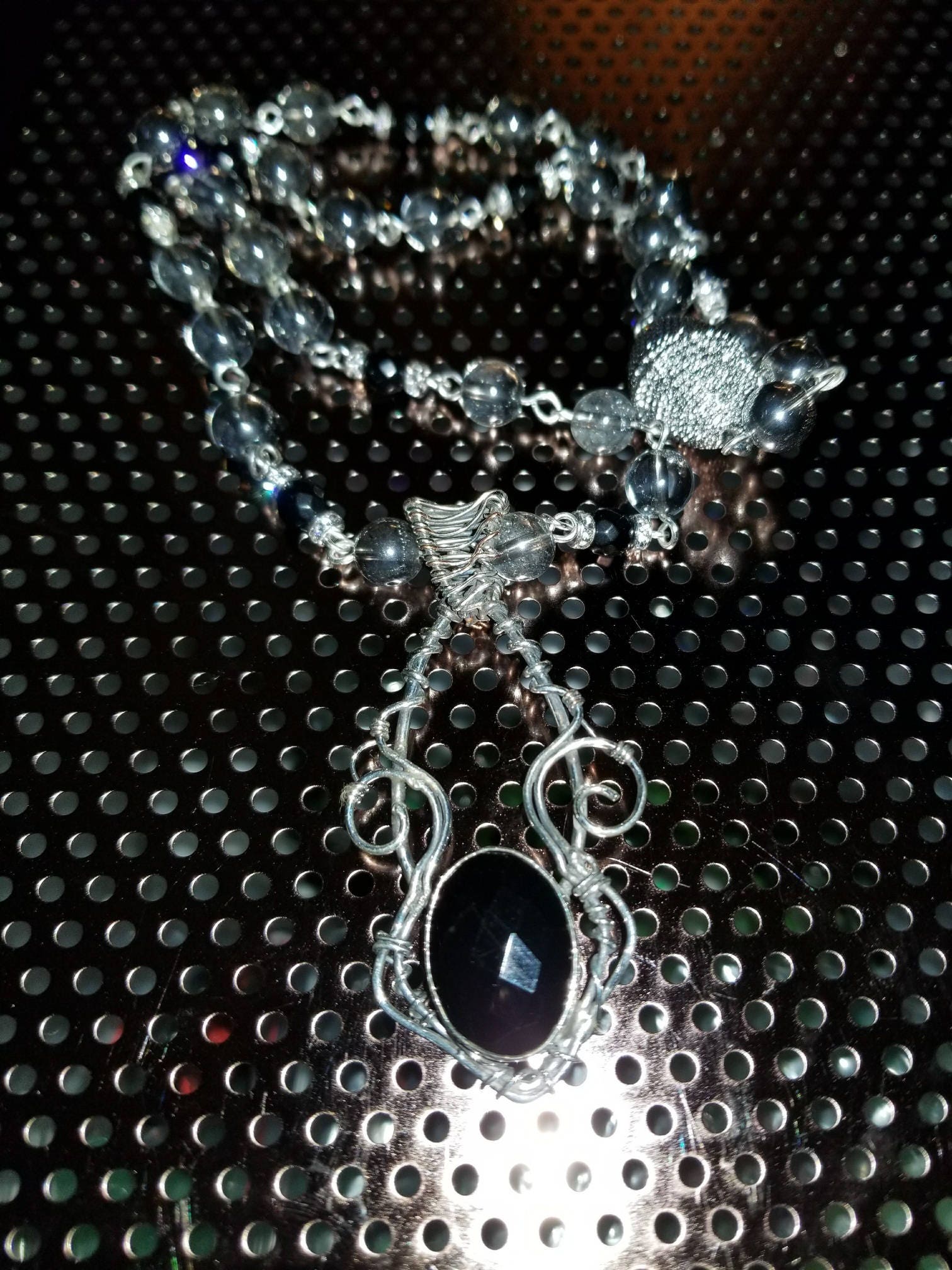 Russian Spinel Stone With Titanium Silver and Clear Quartz - Etsy