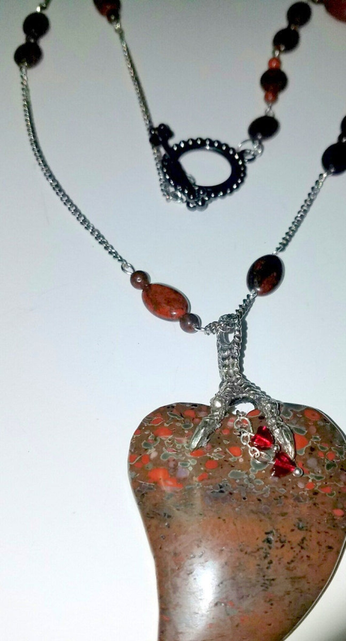 Plume Jasper Heart Pendant and Necklace MARKED DOWN - Etsy