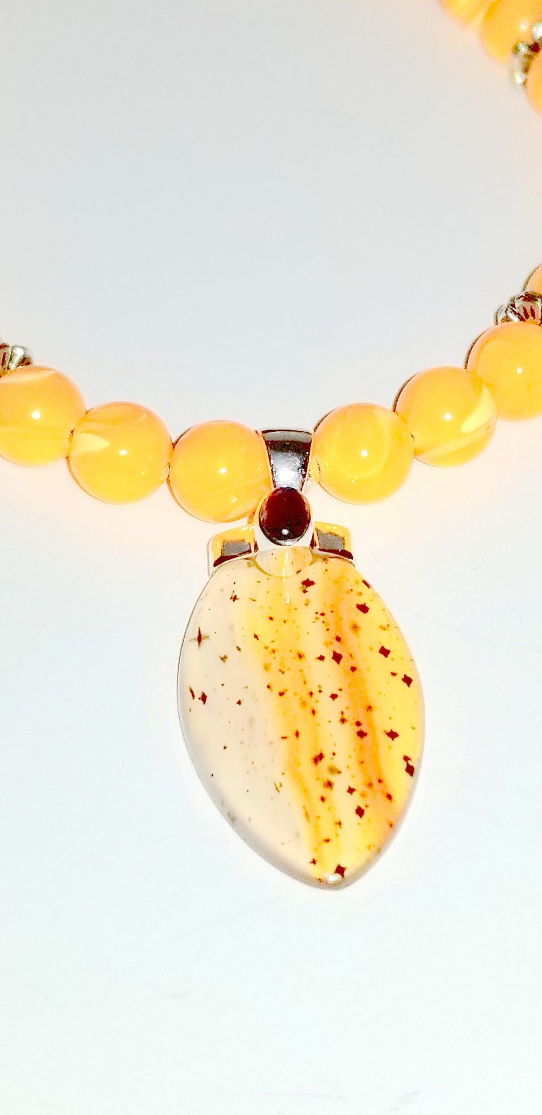Yellow Opal Necklace With a Yellow Lace Agate - Etsy