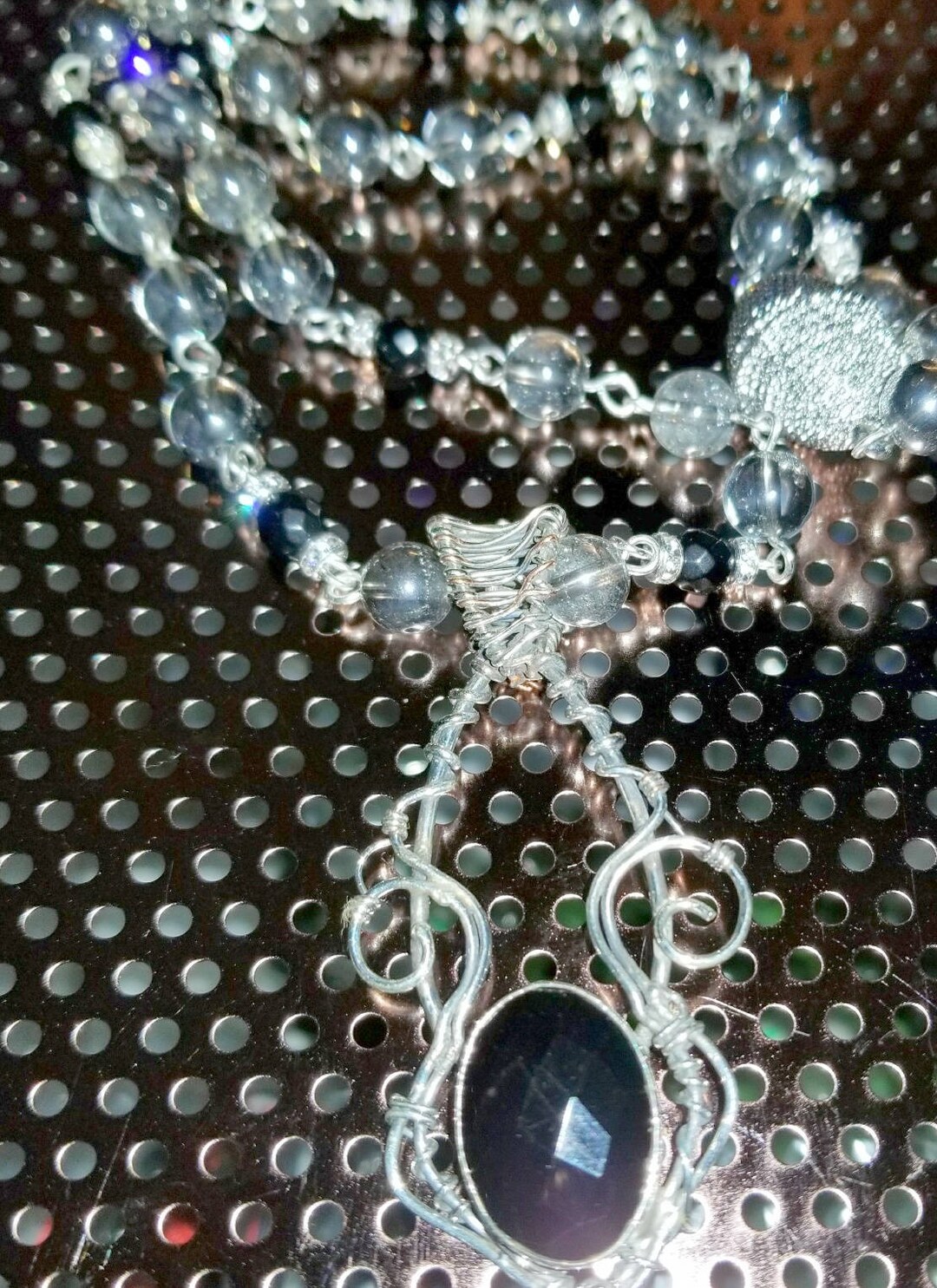 Russian Spinel Stone With Titanium Silver and Clear Quartz - Etsy