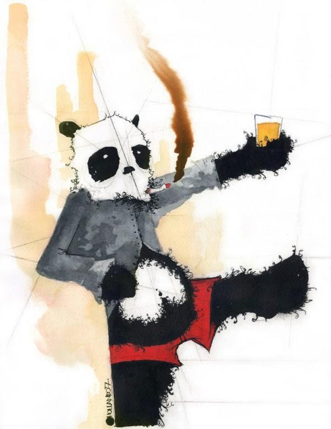 Drunk Panda - Etsy
