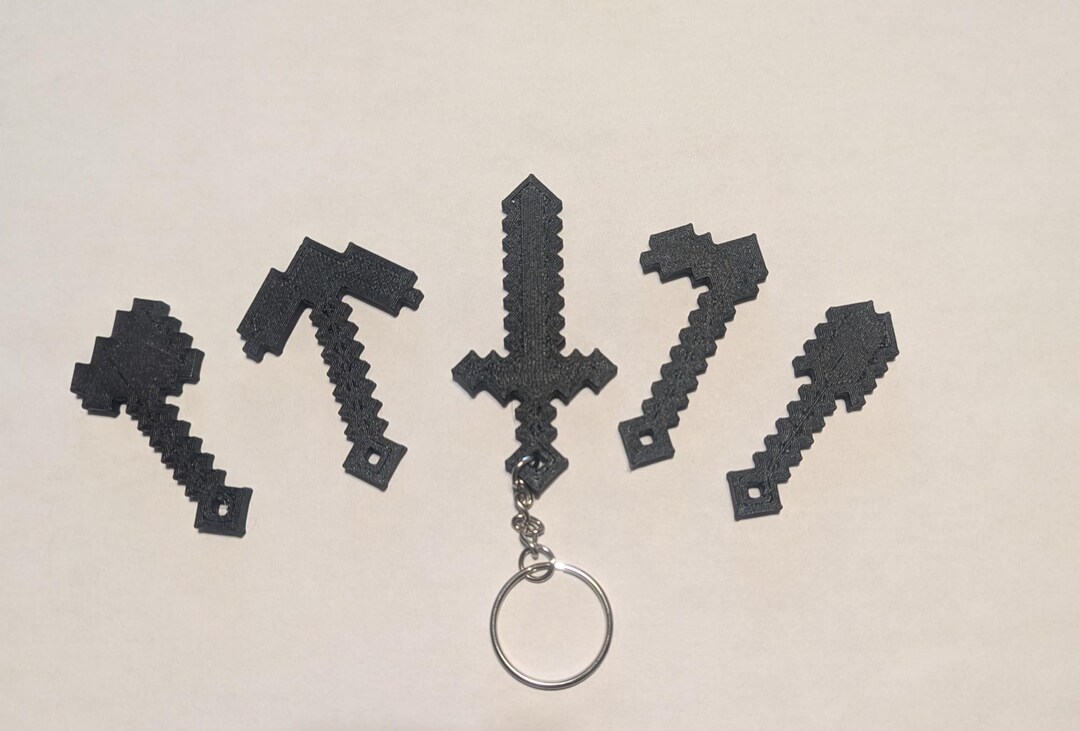 Minecraft Tool Bundle Keychains - Etsy
