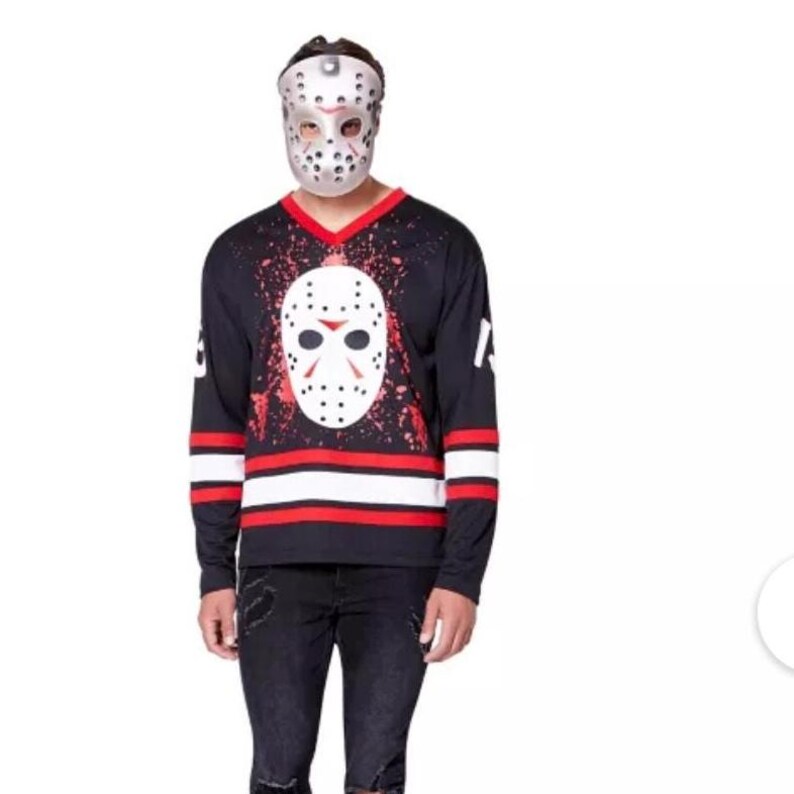 Jason Voorhees Hockey Jersey Costume Friday the 13th. Shirt, Mask ...
