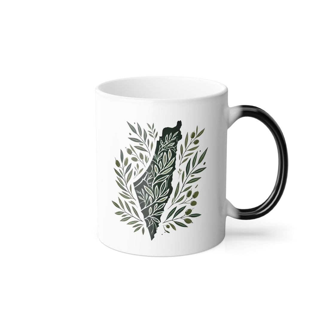 Palestine Mug, Palestinian Map Coffee Cup, Heat Sensitive Ceramic Tea ...