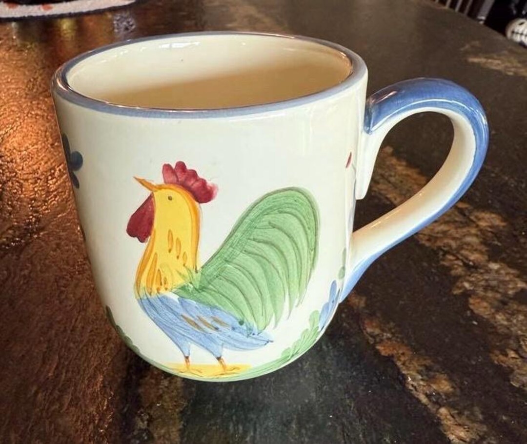 Bird Rooster Coffee Mugs Stoneware Tea Cup Rustic Farmhouse /12 Oz - Etsy