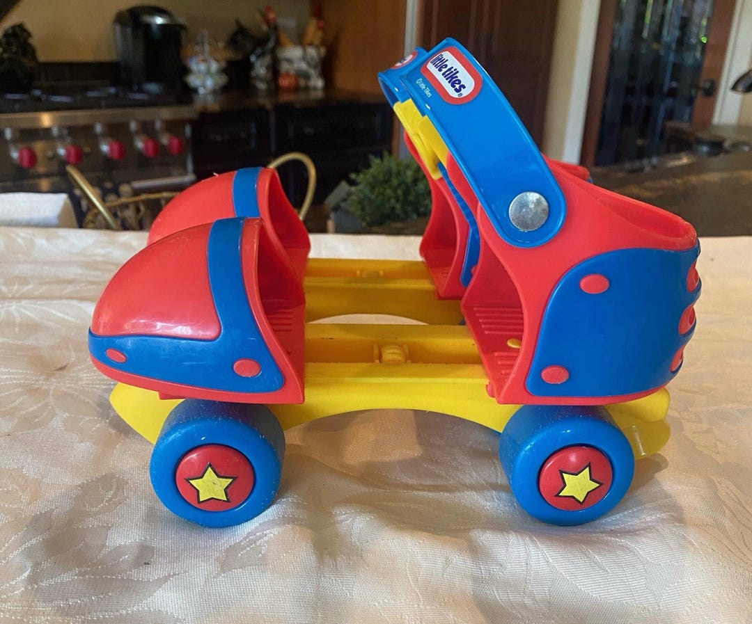 Vintage Little Tikes Kids Adjustable Roller Skates Red Yellow Blue - Etsy