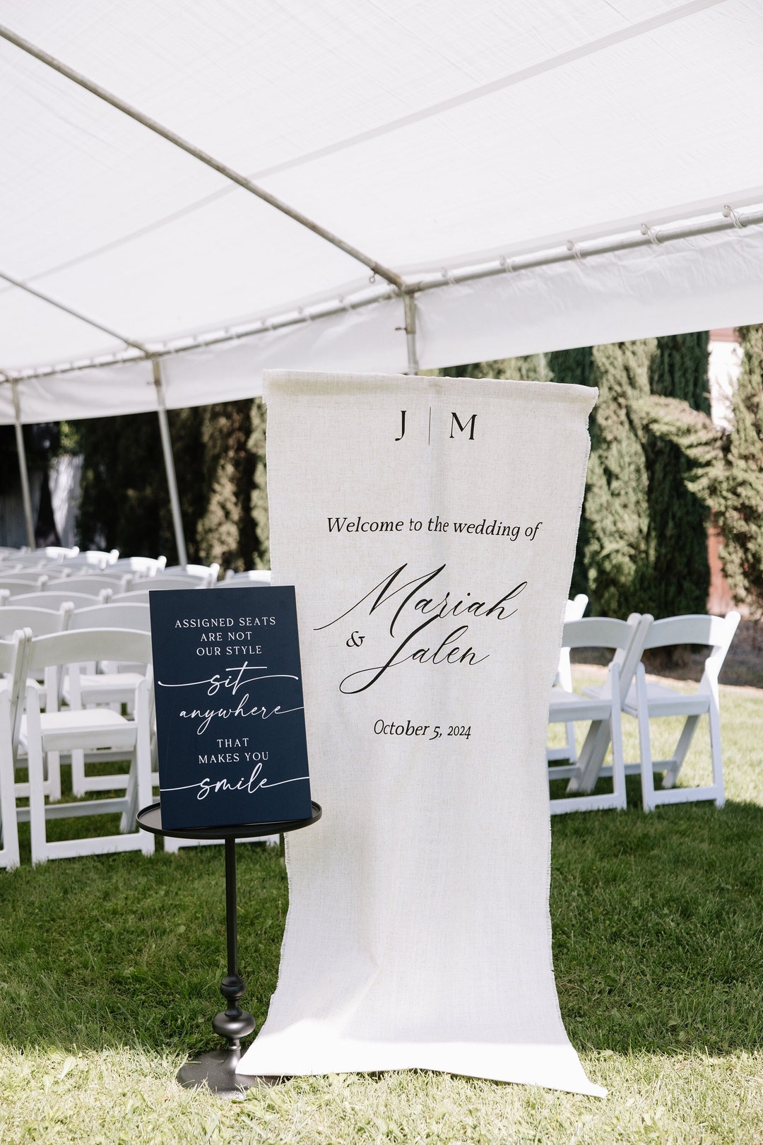 Wedding Welcome Linen Sign - Etsy