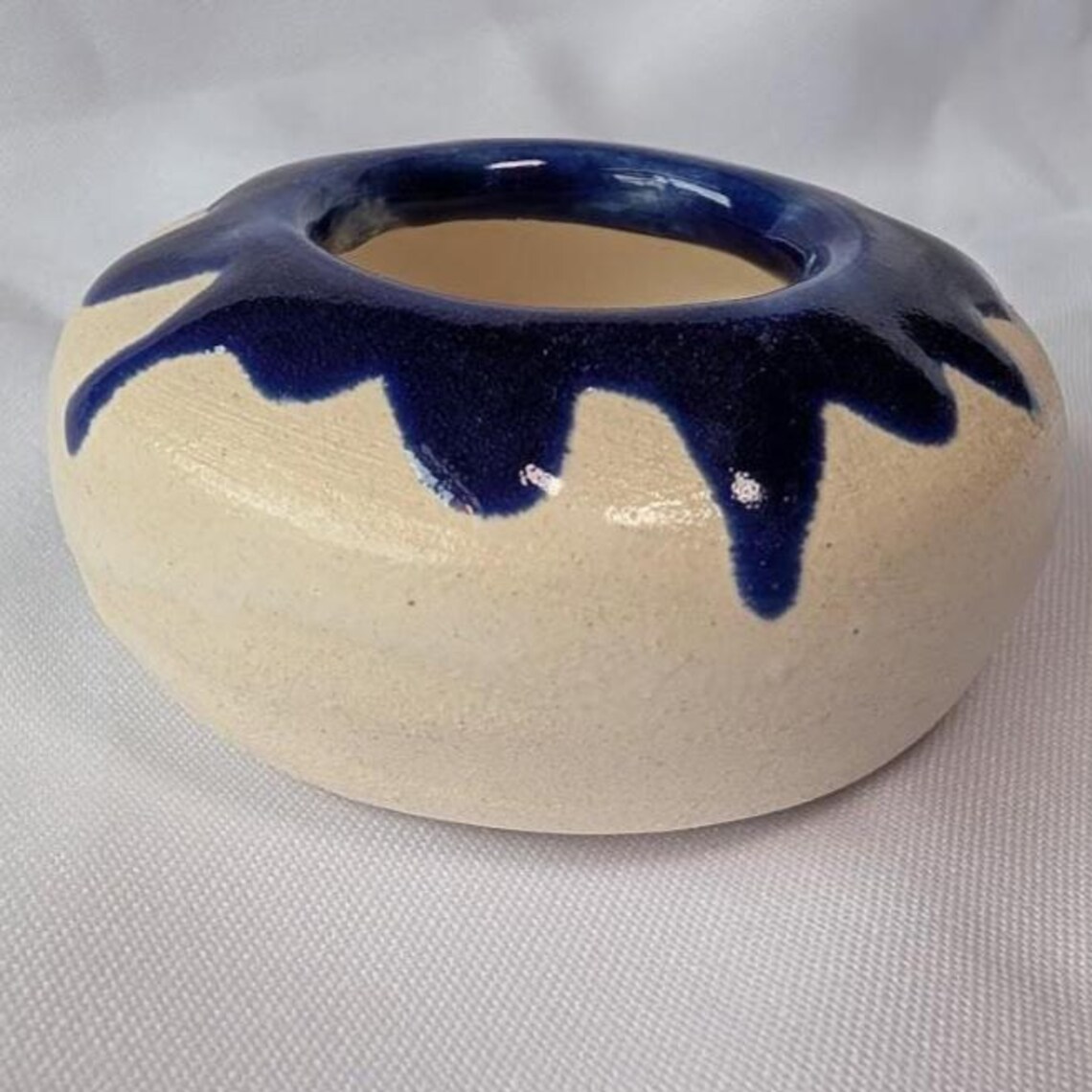 Unique Round Handmade Ceramic Container in Blue and White - Etsy