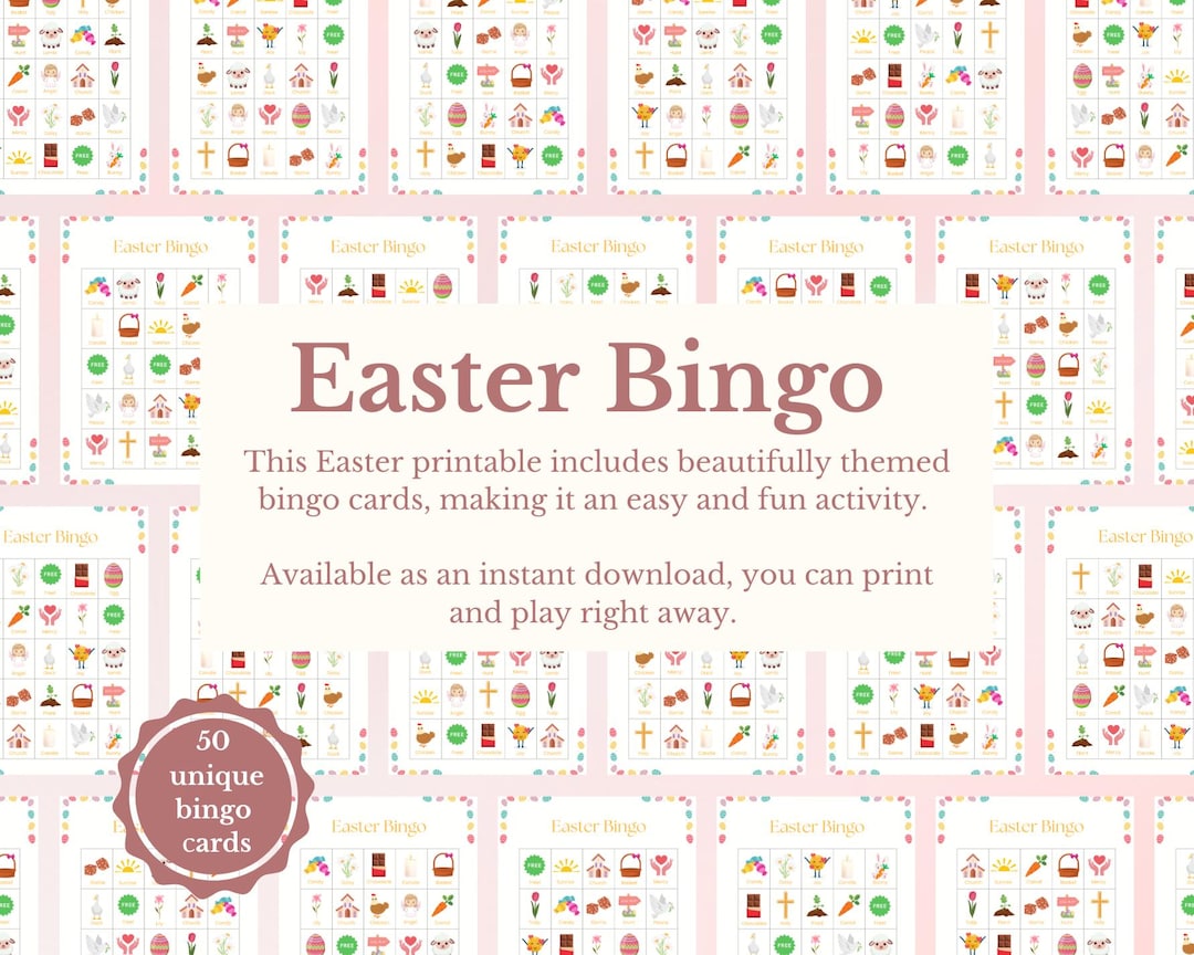 Easter Bingo, Easter Games, Holiday Bingo, Family Bingo, Holiday Games ...