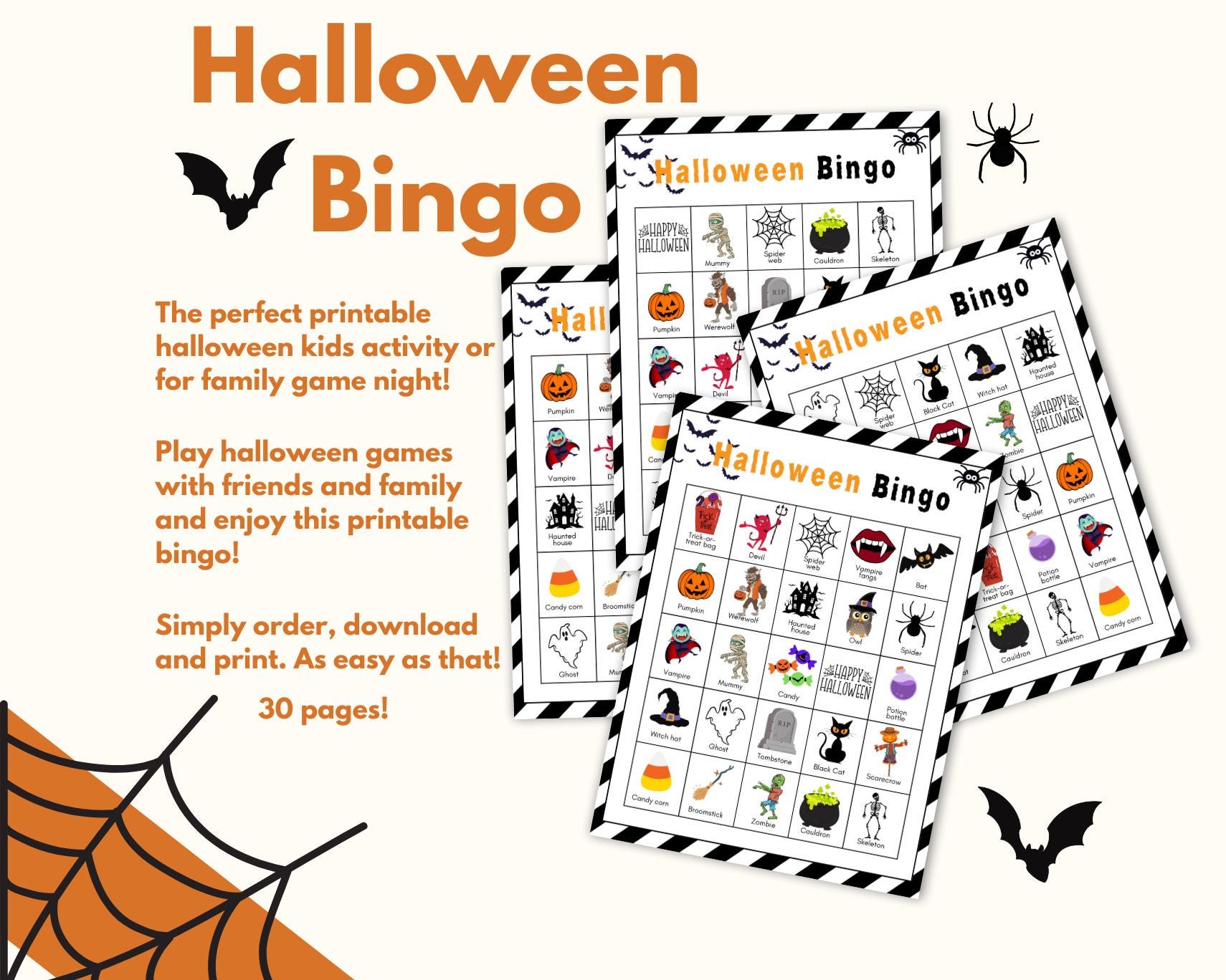 Halloween Bingo | Halloween Games | Halloween Printables | Printable ...