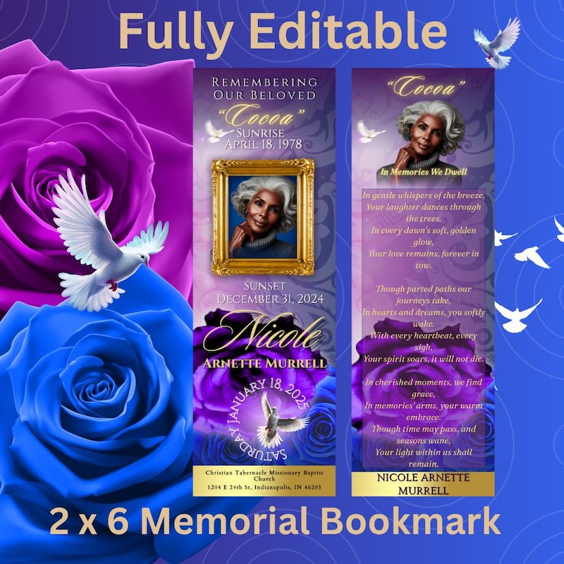 Memorial Bookmark - Etsy