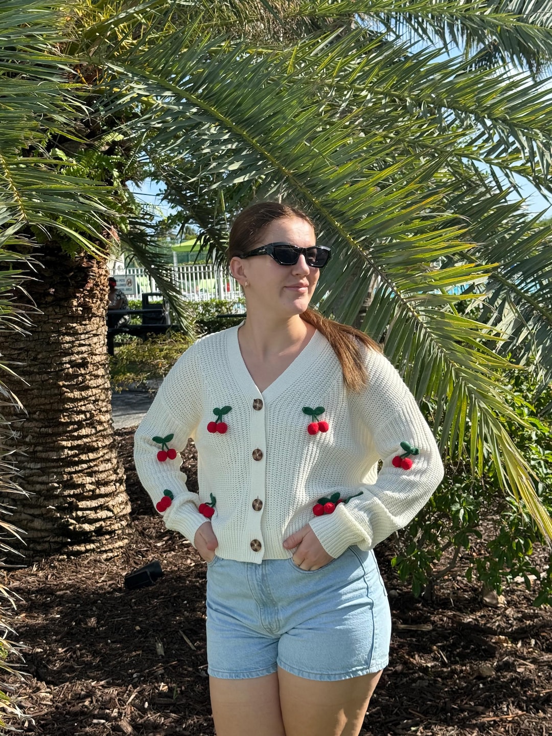 Cherry Cardigan | 100% Handmade | Oversize Cherry Cardigan | Chunky ...