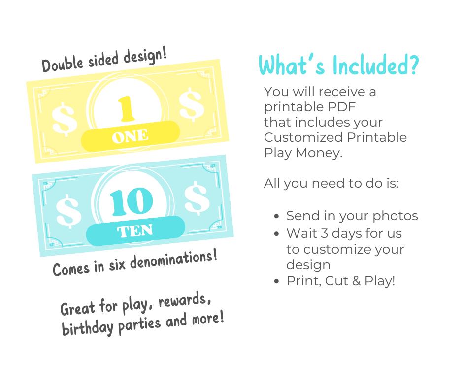Customized Play Money Printable - Etsy