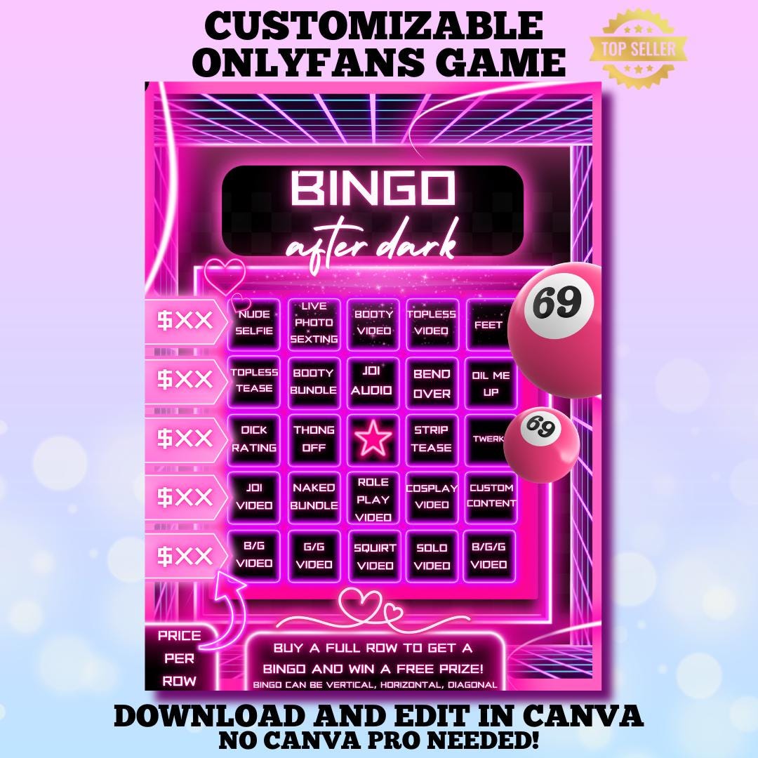 Onlyfans Bingo Tip Game 2025 | Editable Onlyfans Templates, Onlyfans ...