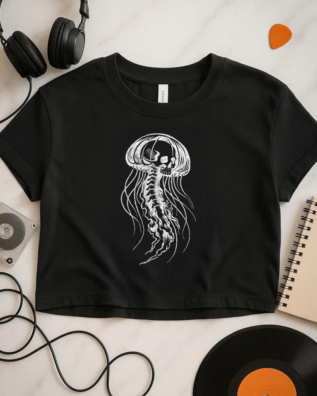 Jellyfish Spine Crop Top – Emo Pop-punk Graphic Tee - Etsy