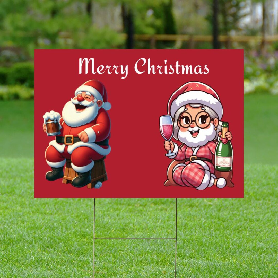 Merry Christmas Yard Sign, Christmas Sign, Funny Yard Sign, Garden ...