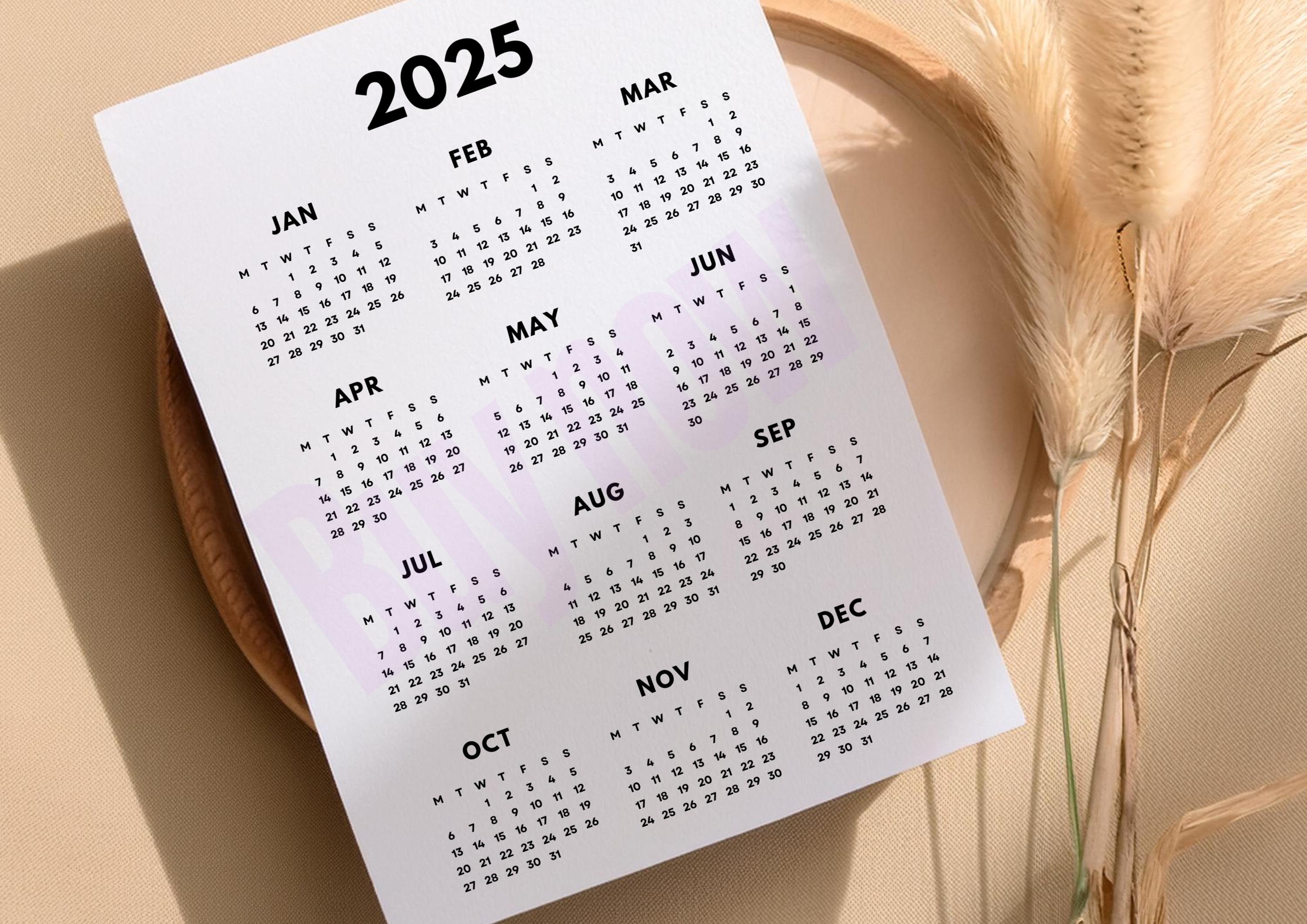 2025 Digital Calendar PNG | Digital Planner With Transparant Background ...