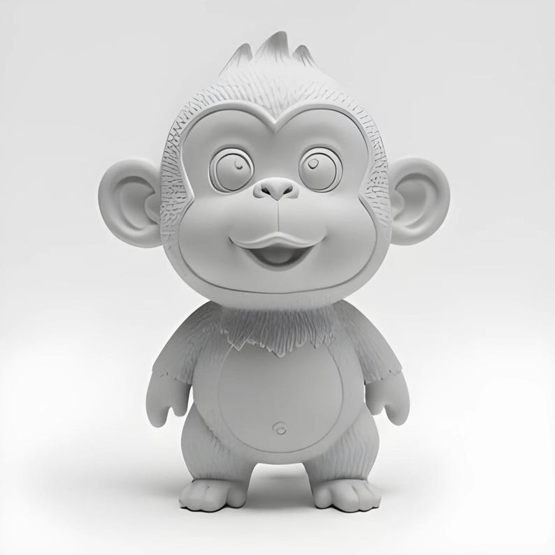 DIY 3D Monkey Figurine Kit – Paint Your Own Animal Toy, Fun Craft Gift ...