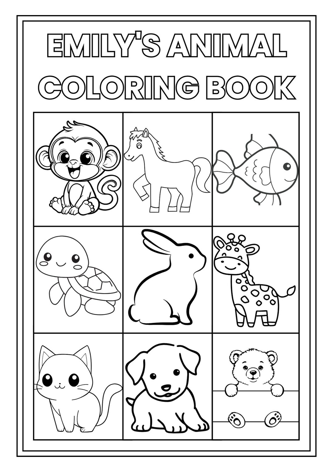 Printable Animal Coloring Book for Kids - Fun & Educational Coloring ...