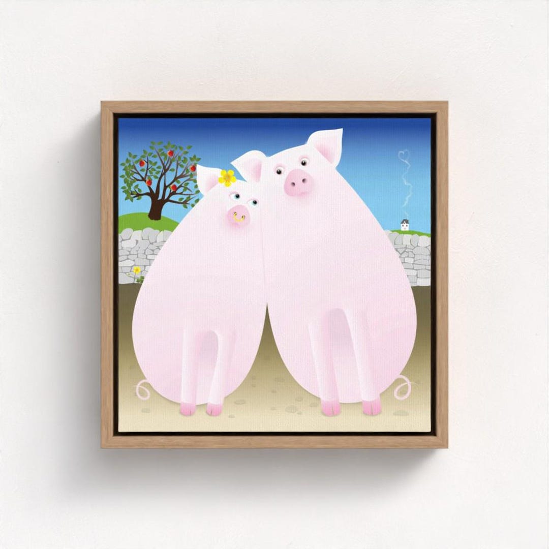 12x12" / 30.5x30.5 Cm. 'pigs Together' Environmentally Friendly ...