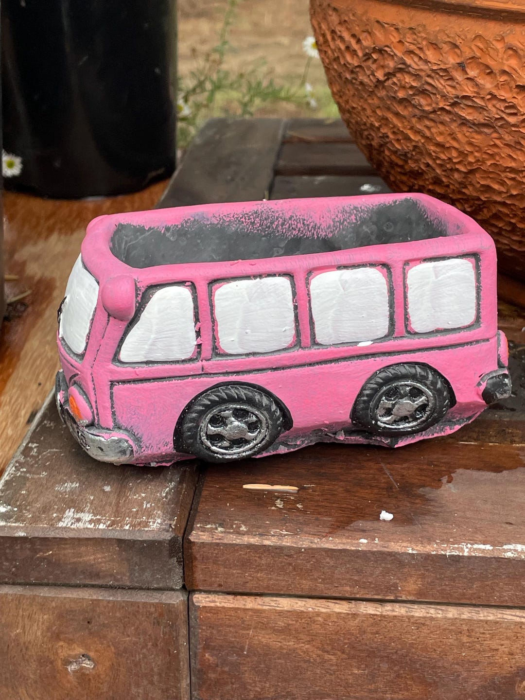 Van Bus Succulent Planter Cactus Vintage Plant Pot With Drainage Hole ...