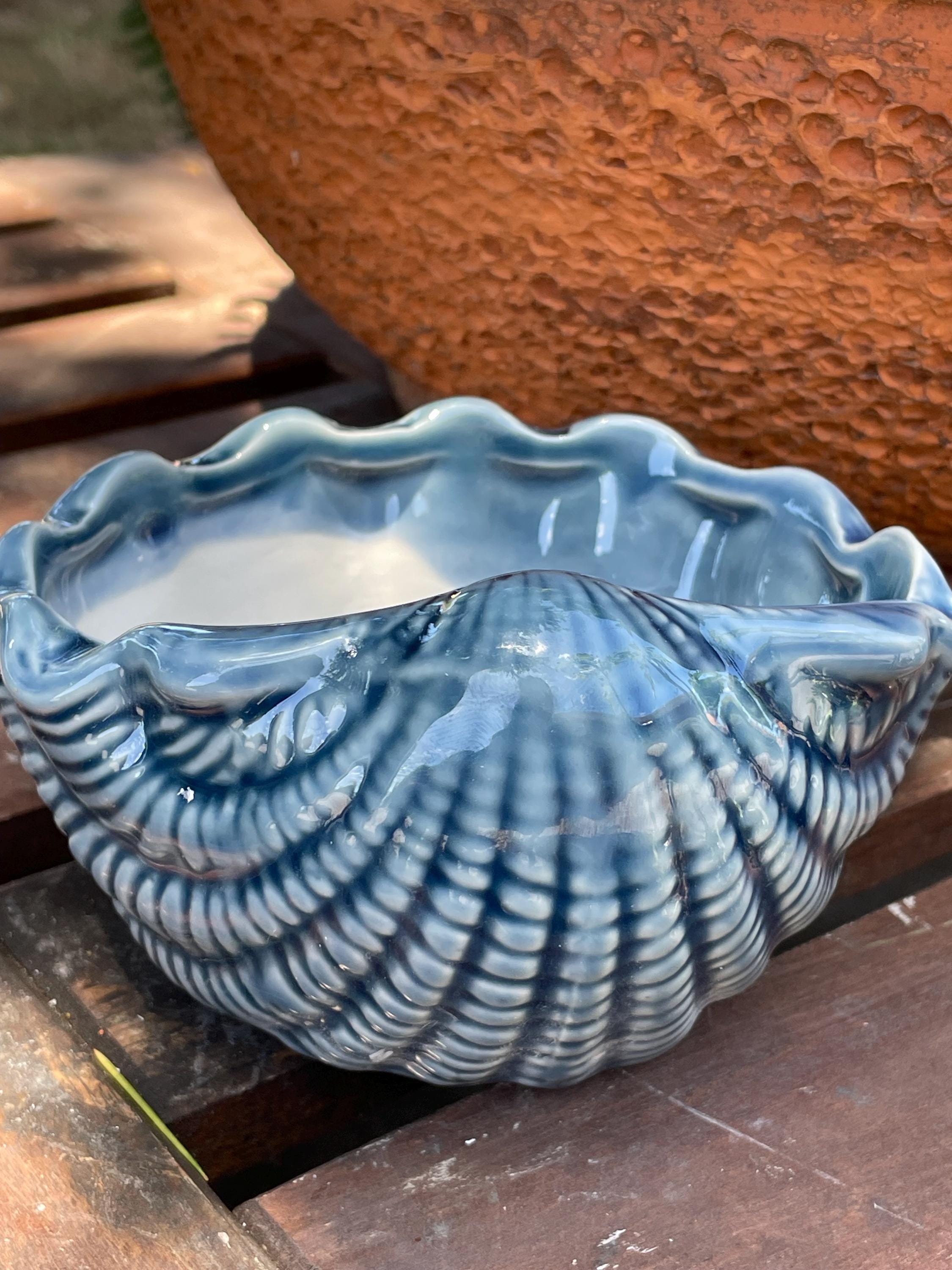 Shell Shaped Planter Pot ( Set of 2) Handmade Succulenet Cactus Ceramic ...