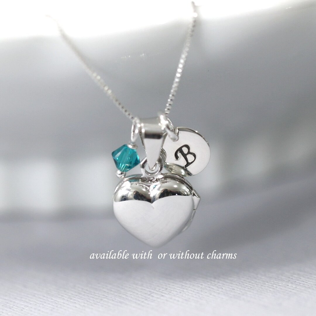 Sterling Silver Heart Locket Necklace, Heart Locket, Silver Heart ...